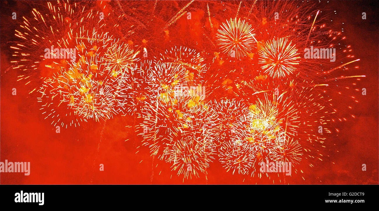 Fireworks in red hi-res stock photography and images - Alamy