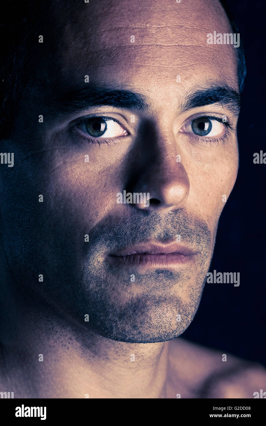 Close-up Portrait of Serious Man Stock Photo - Alamy