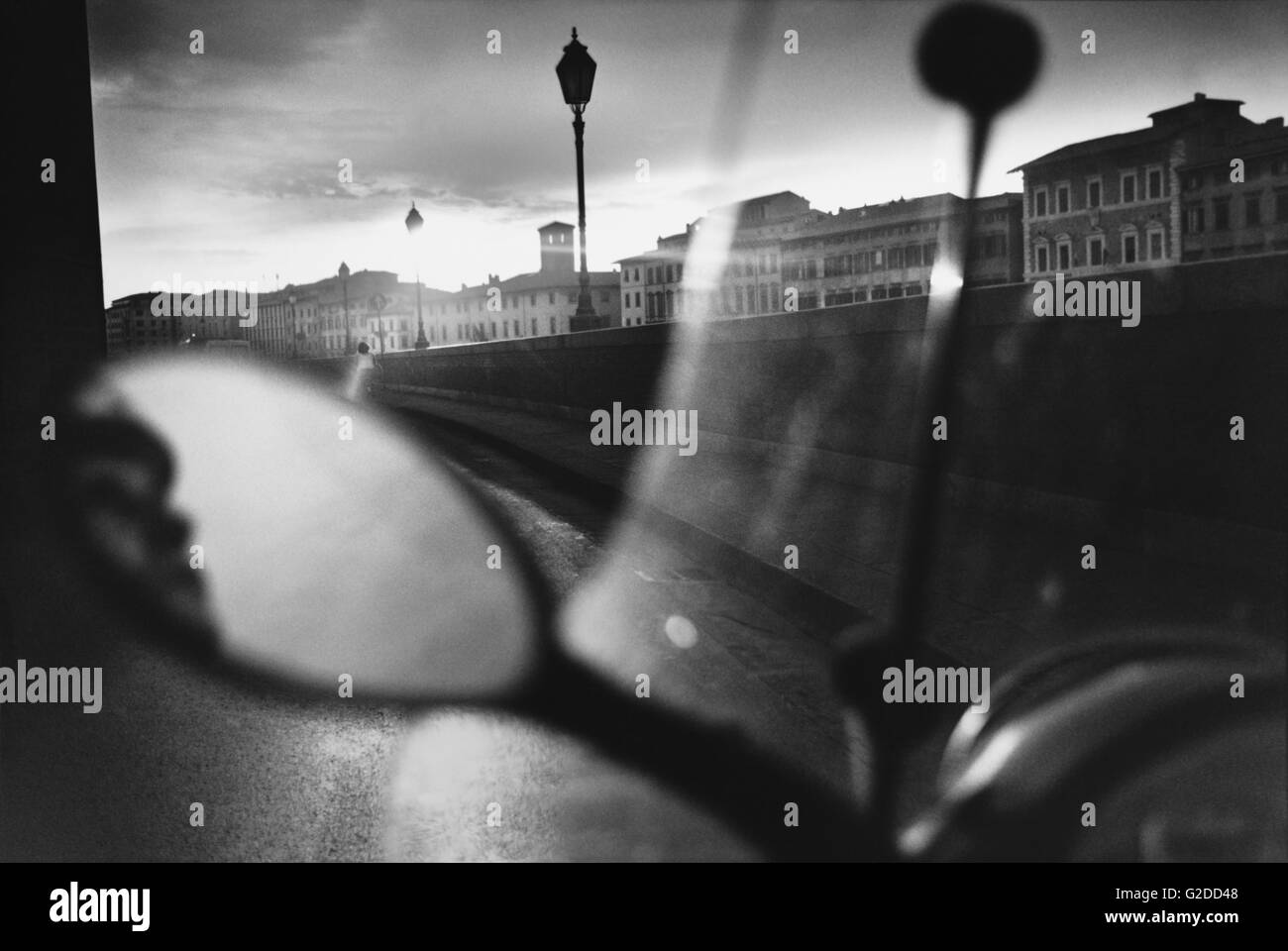 Vespa scooter side view Black and White Stock Photos & Images - Alamy