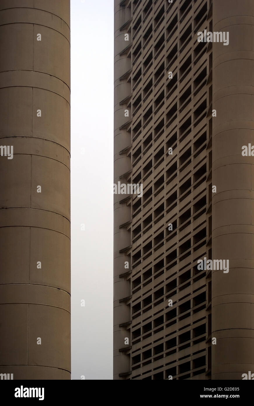 Simetrical and repetitive facades of high-rise modern buildings Stock ...