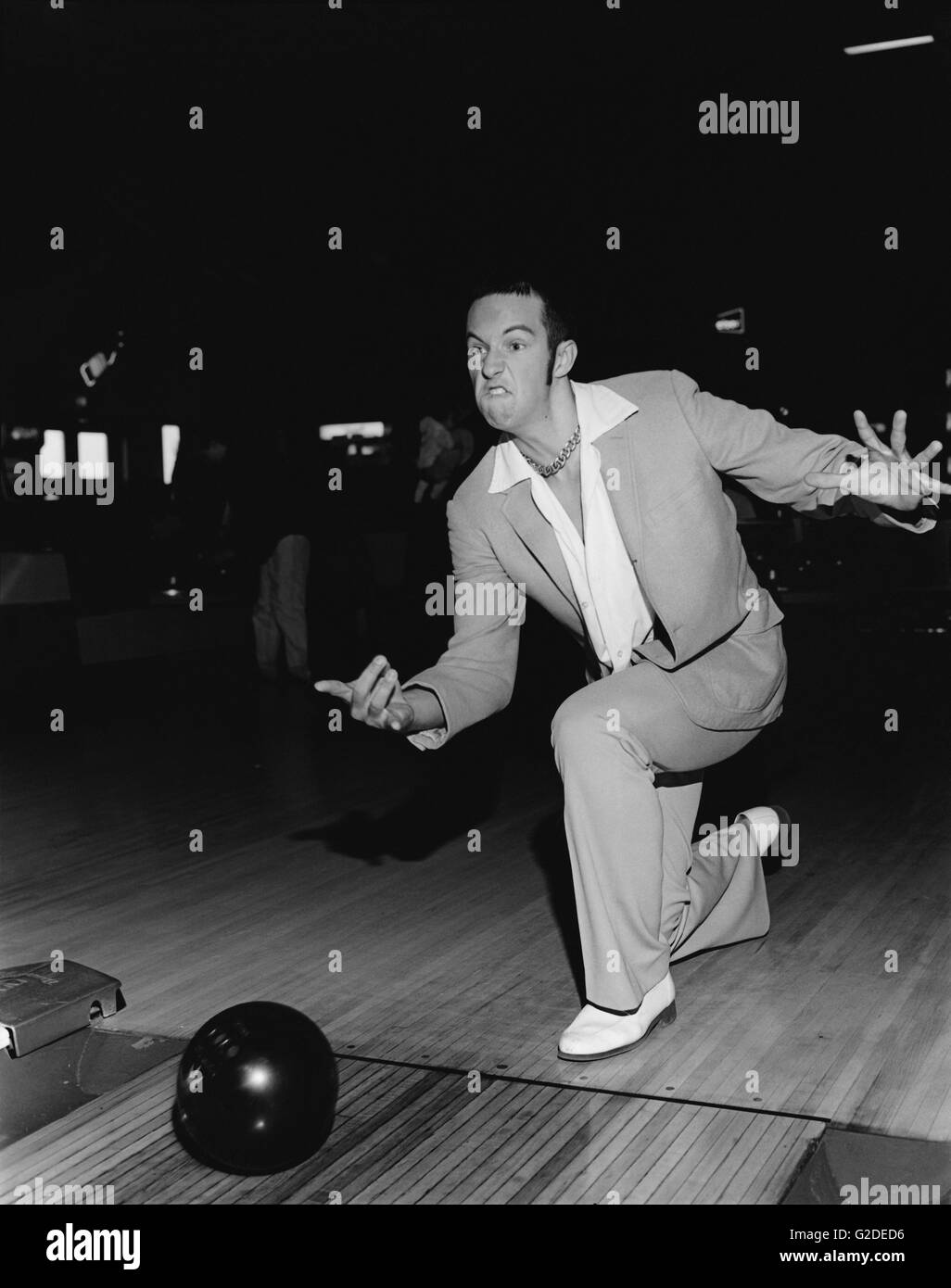 Man bowling Black and White Stock Photos & Images - Alamy