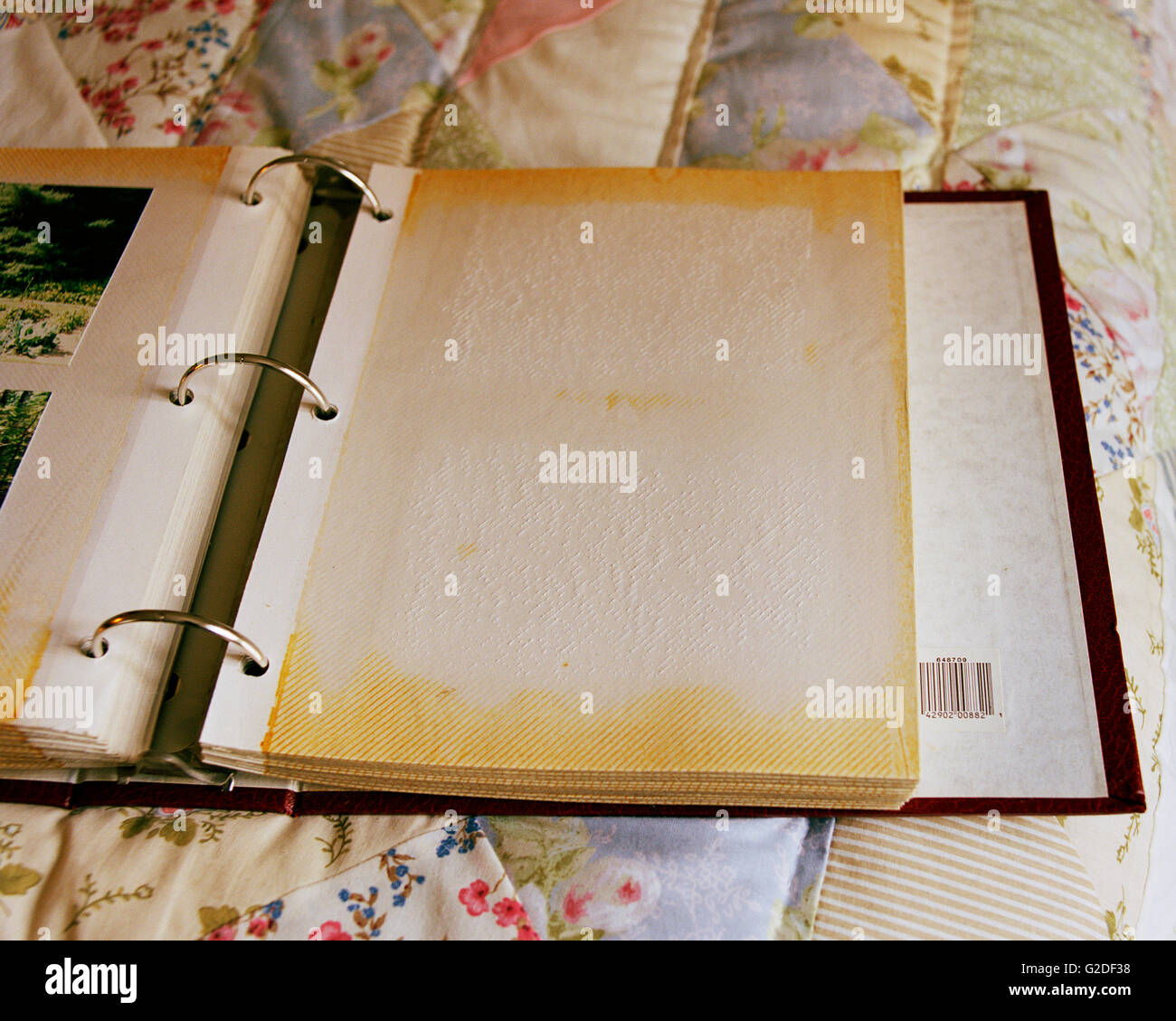 Photo Album Page with Missing Pictures Stock Photo - Alamy