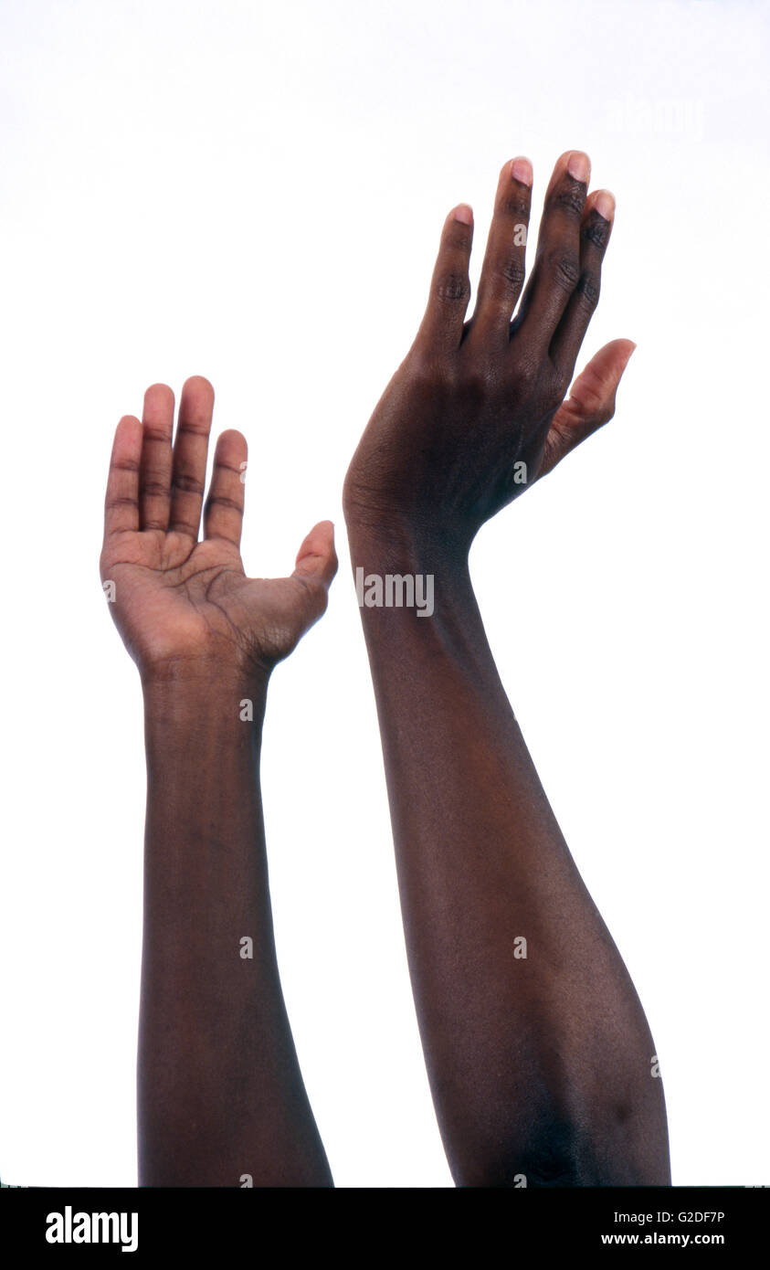 Upraised Arms and Hands Stock Photo - Alamy