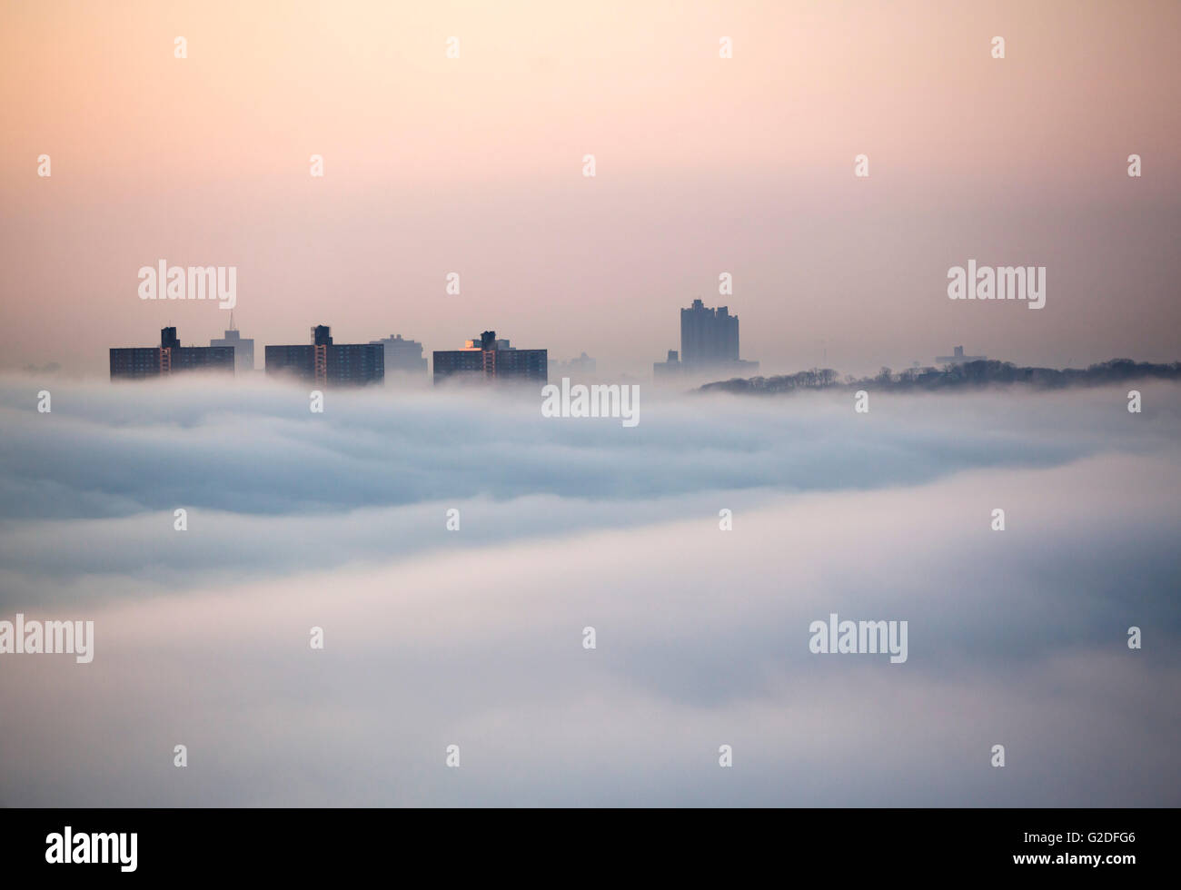 Fog and Buildings Stock Photo - Alamy