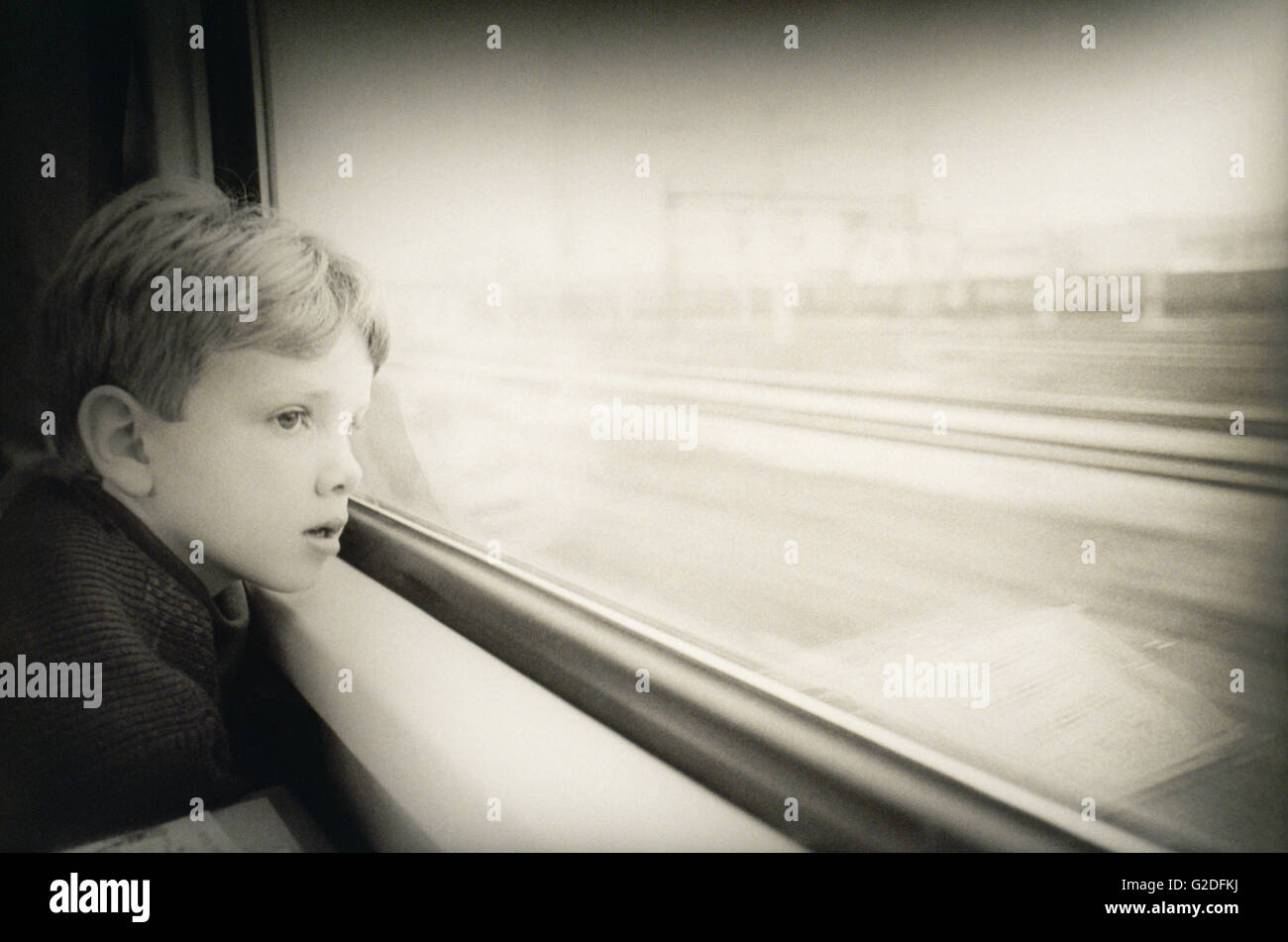 Boy watching trains hi-res stock photography and images - Alamy