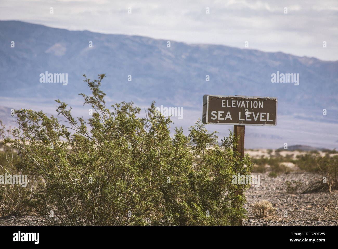 Elevation Sea Level Sign, Death Valley National Park, California, USA ...