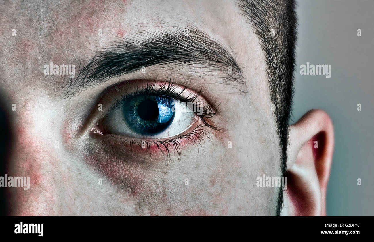 Male eye close up intense hi-res stock photography and images - Alamy