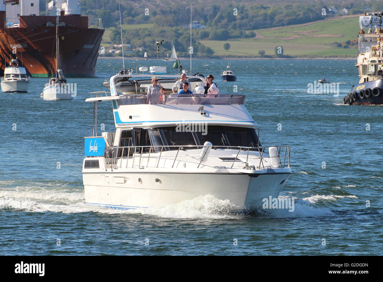 The cabin cruiser Lexus Lady, was part of the welcoming flotilla for ...