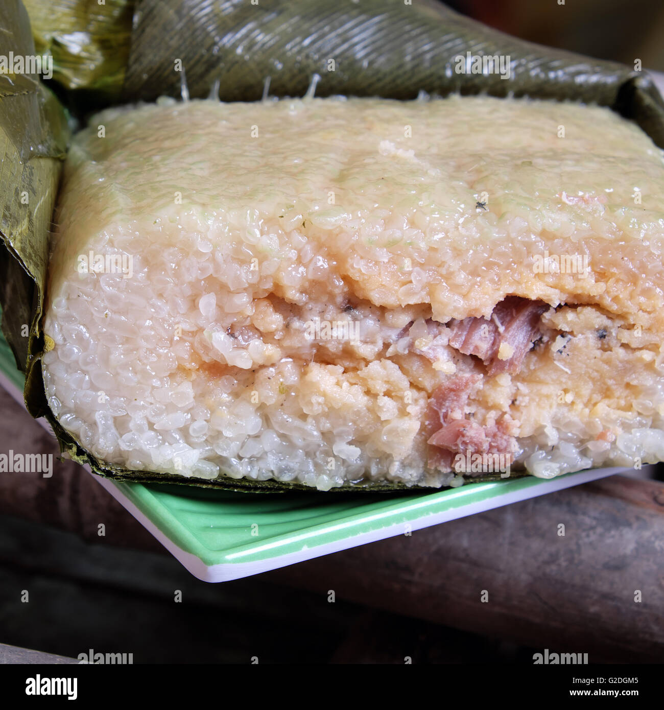 Vietnamese food for Tet holiday in spring, banh chung is traditional ...