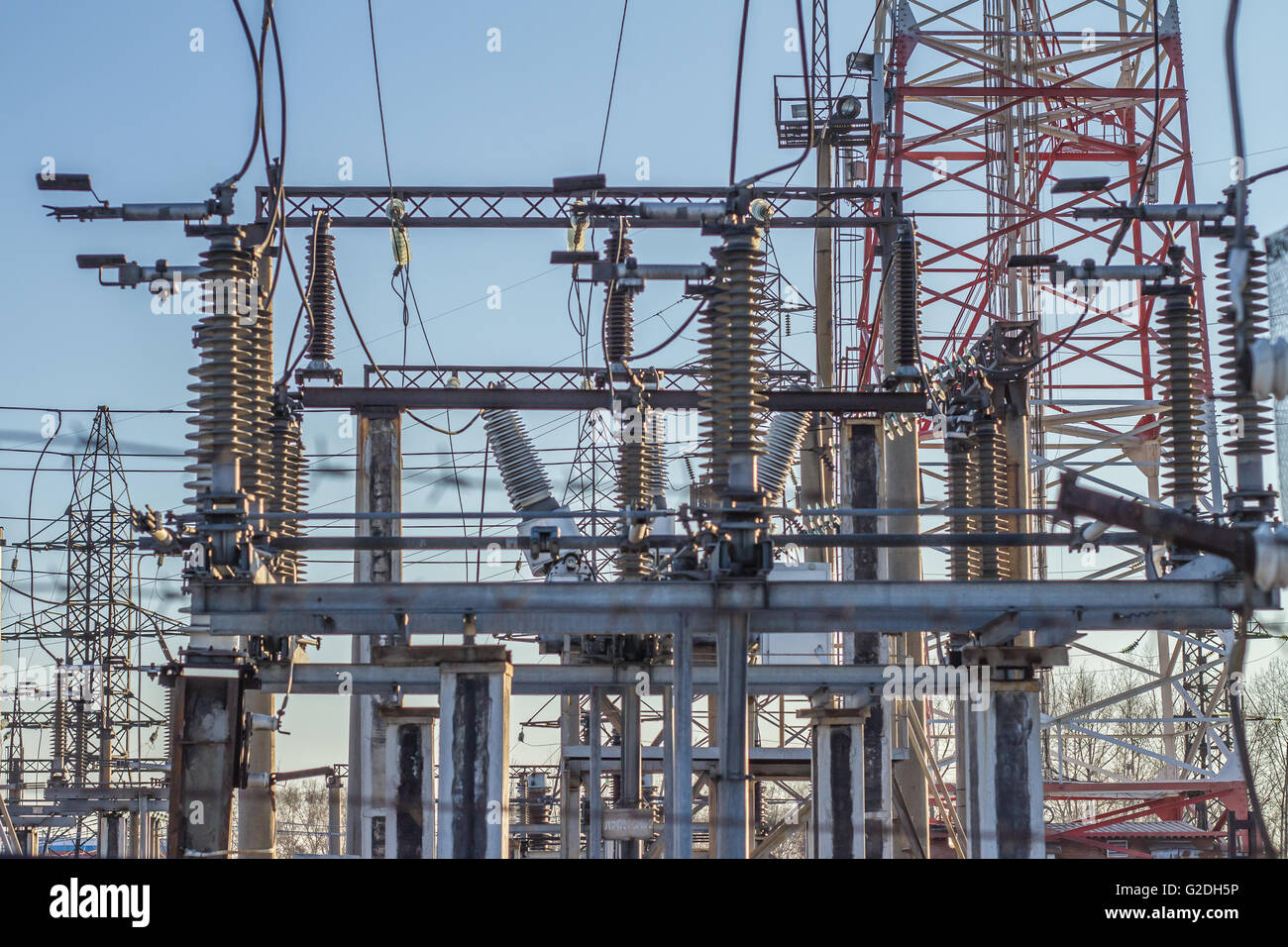 electrical insulator on the wires Stock Photo - Alamy