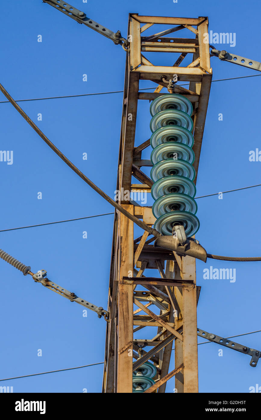 electrical insulator on the wires Stock Photo - Alamy