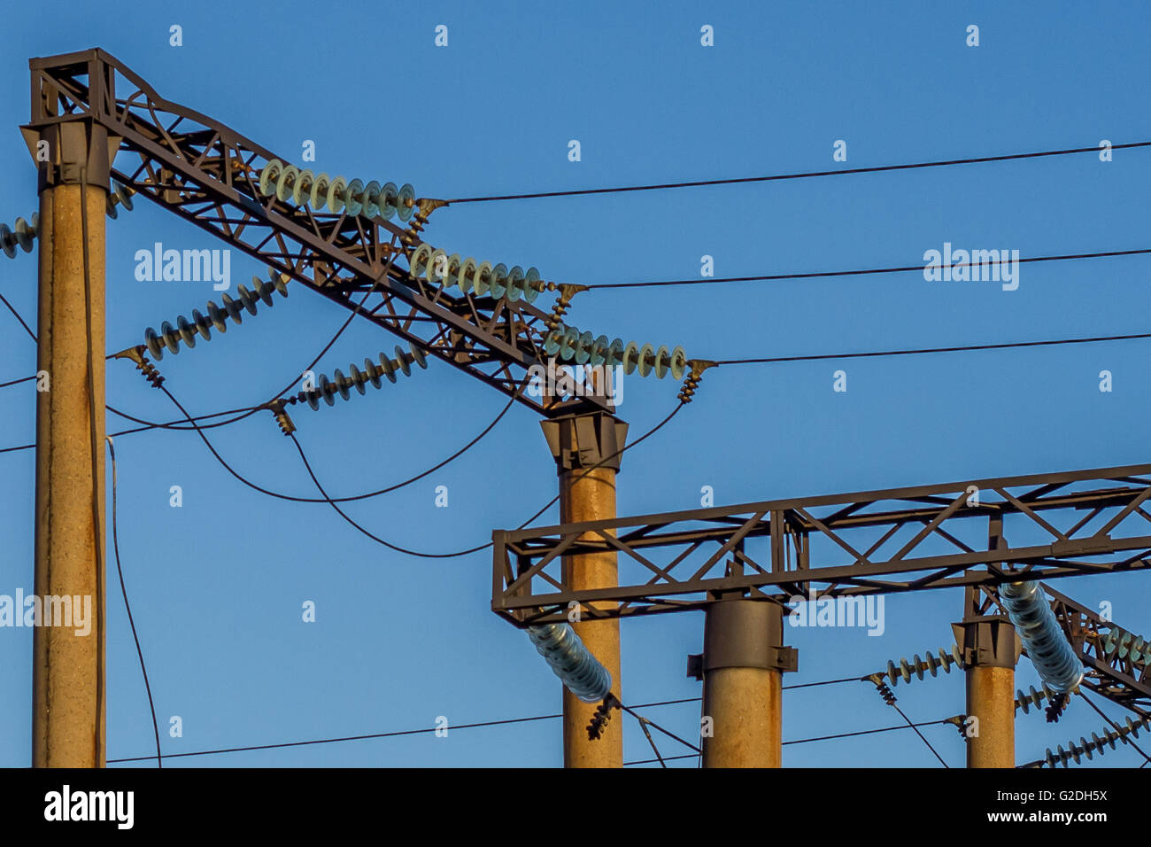 electrical insulator on the wires Stock Photo - Alamy