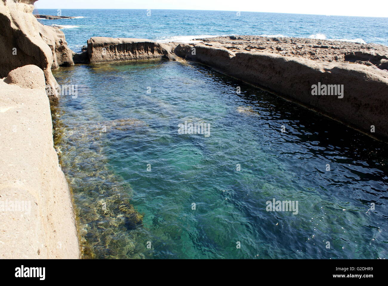 Roman fish pond, Ventotene island, Italy Stock Photo - Alamy