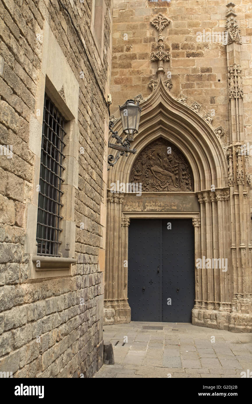 Closeup view of gothic part of Barcelona (Catalunya, Spain Stock Photo ...