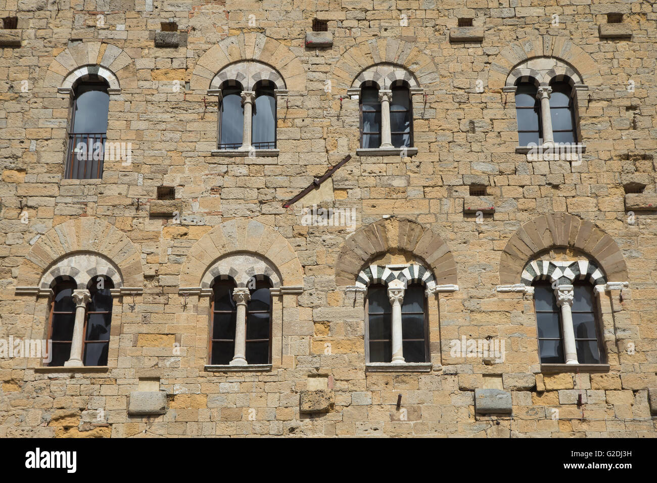 Detail of ancient architecture on the famous Piazza dei Priori ...