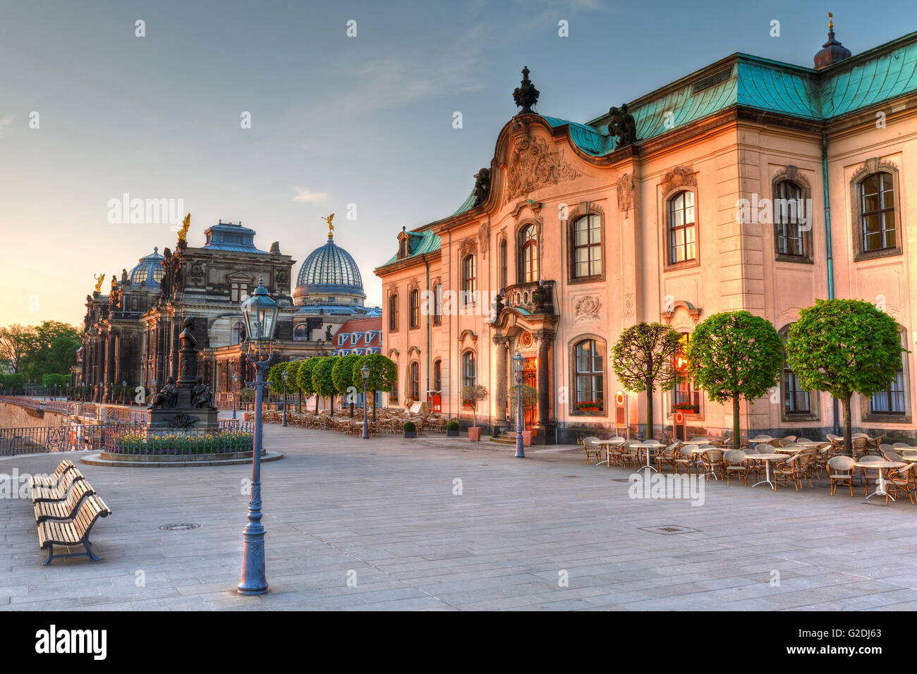 Historic architecture in the old town of Dresden, Germany. HDR image ...