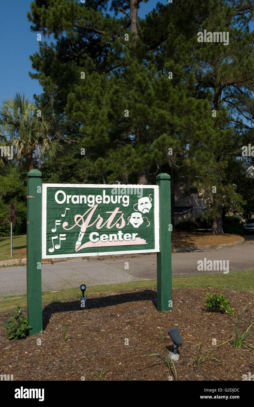 Orangeburg Arts Center sign South Carolina Stock Photo - Alamy