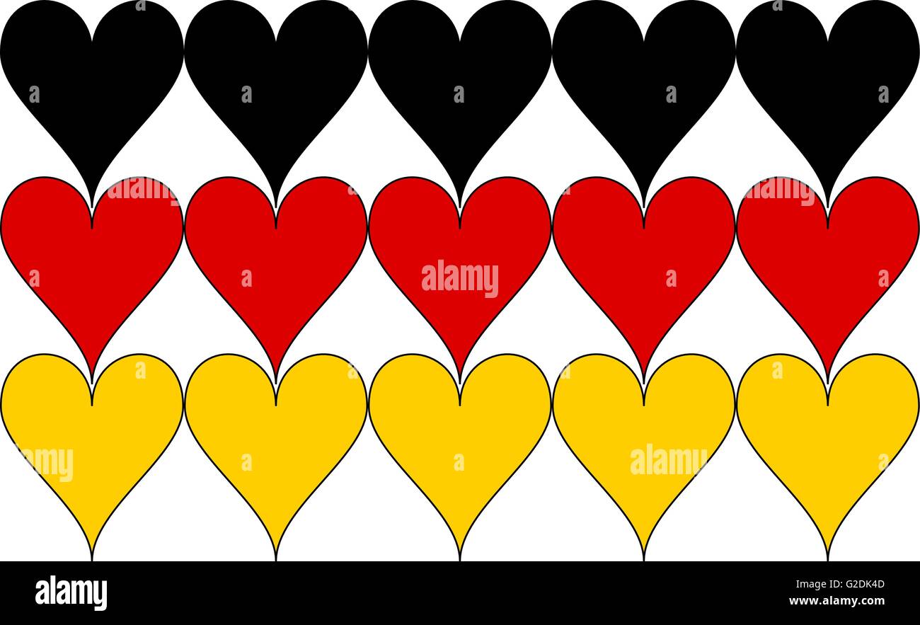 The German flag in hearts Stock Vector Image & Art - Alamy