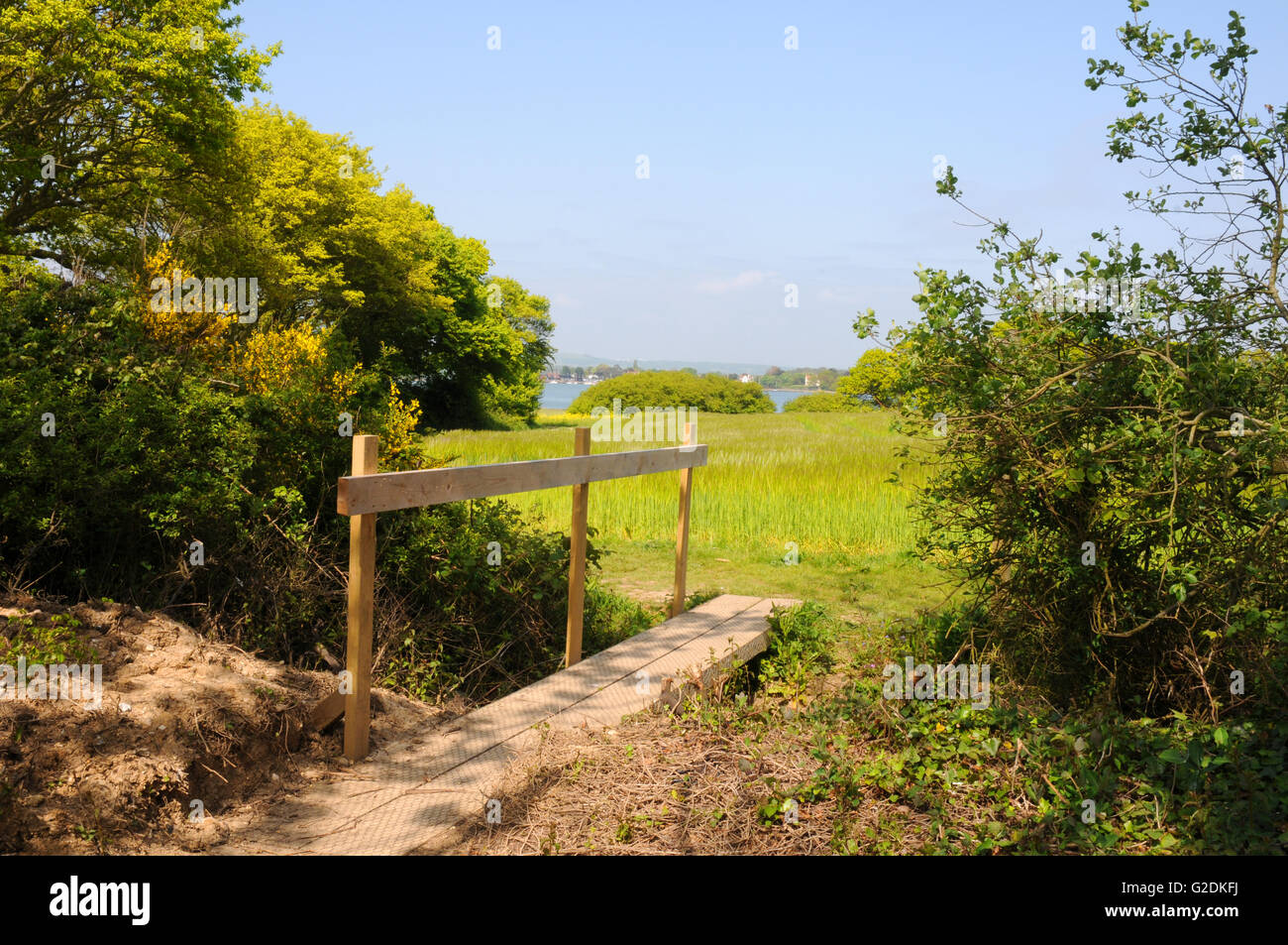 New footbridge with wire mesh to help grip Stock Photo - Alamy