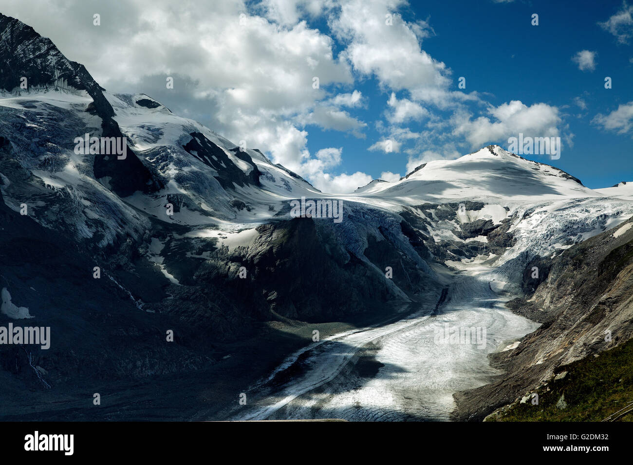 View of the Pasterze Glacier in the Austrian Alps at the Grossglockner ...