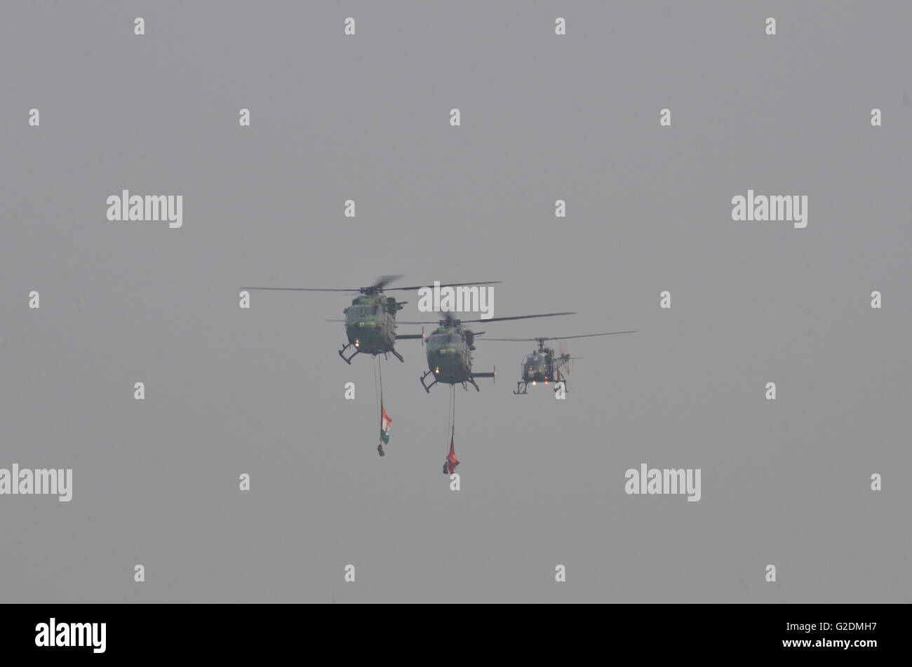 Helicopters of the Indian Army Aviation Corps flying in formation with ...