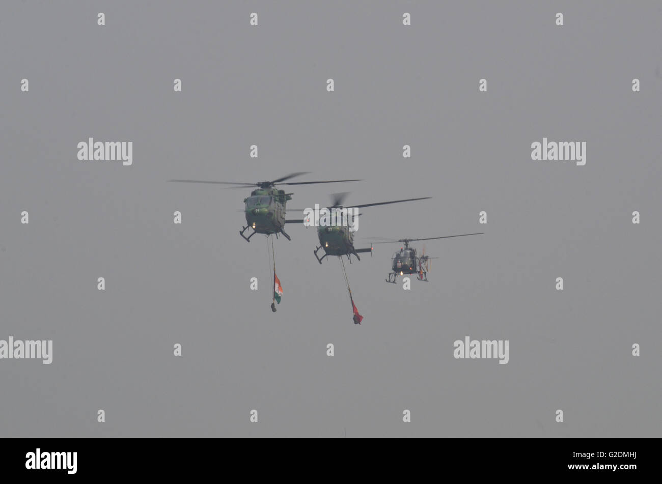 Helicopters of the Indian Army Aviation Corps flying in formation with ...