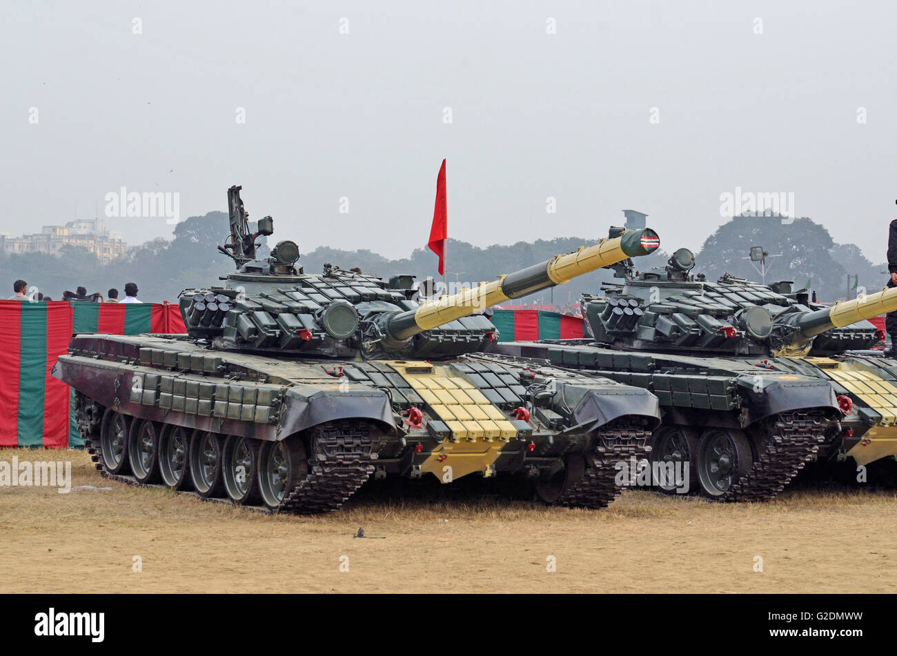 T-72M Main Battle Tanks of the Indian Army, Kolkata, West Bengal, India ...