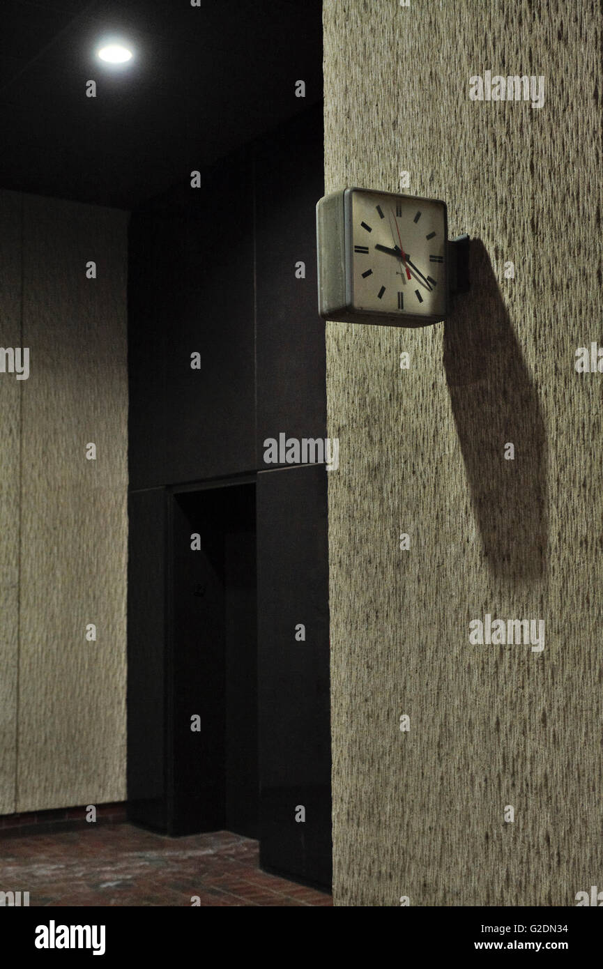 Clock Near Elevator Stock Photo - Alamy