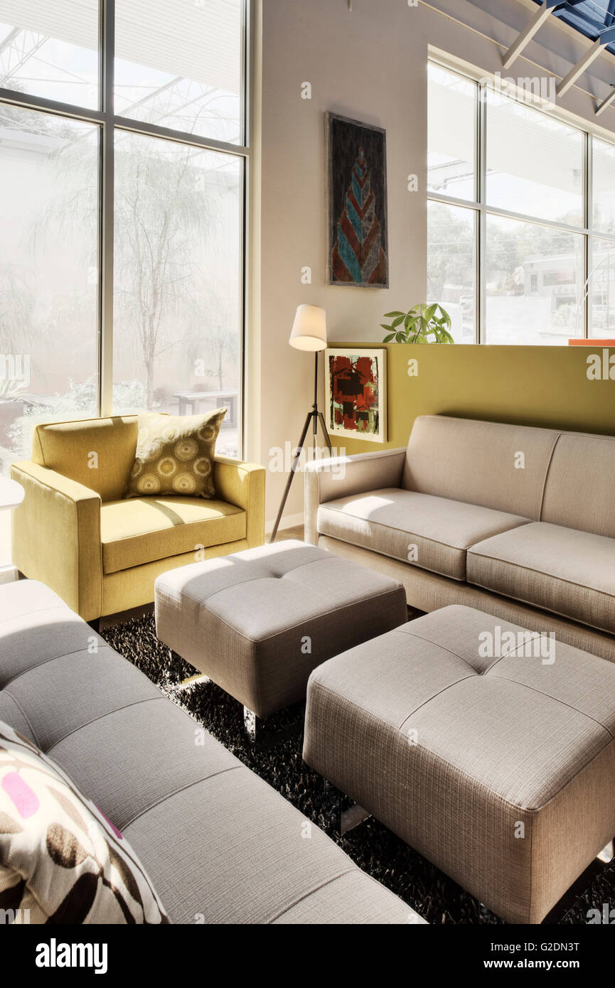 Living Room Furniture on Display in Store Stock Photo - Alamy