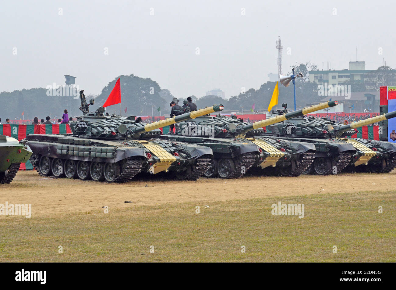 T-72M Main Battle Tanks of the Indian Army, Kolkata, West Bengal, India ...