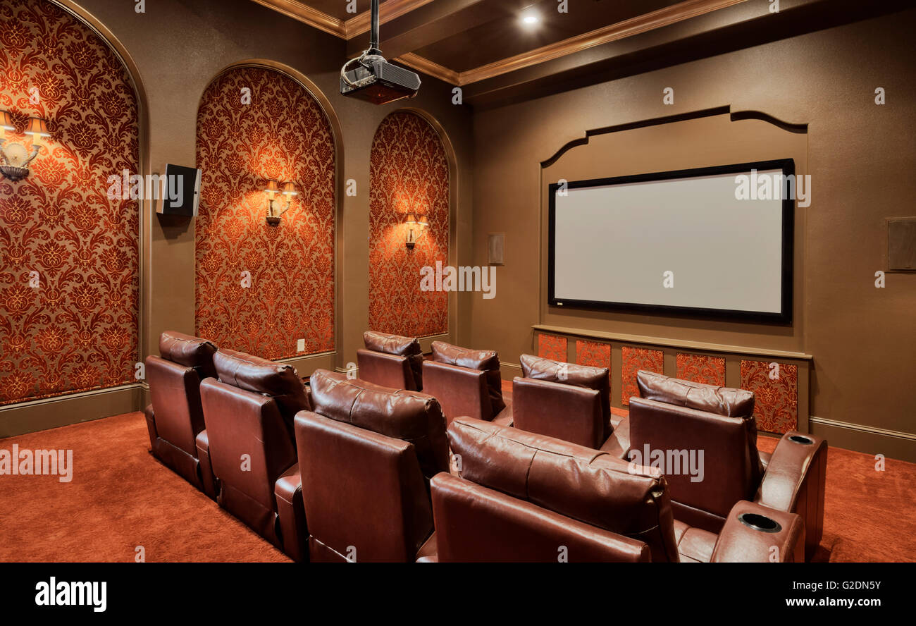 Residential Media Room Stock Photo - Alamy