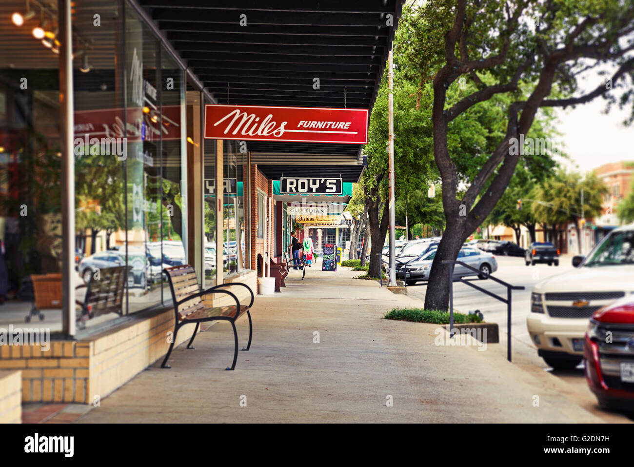 Row of Stores in Small Town Stock Photo - Alamy