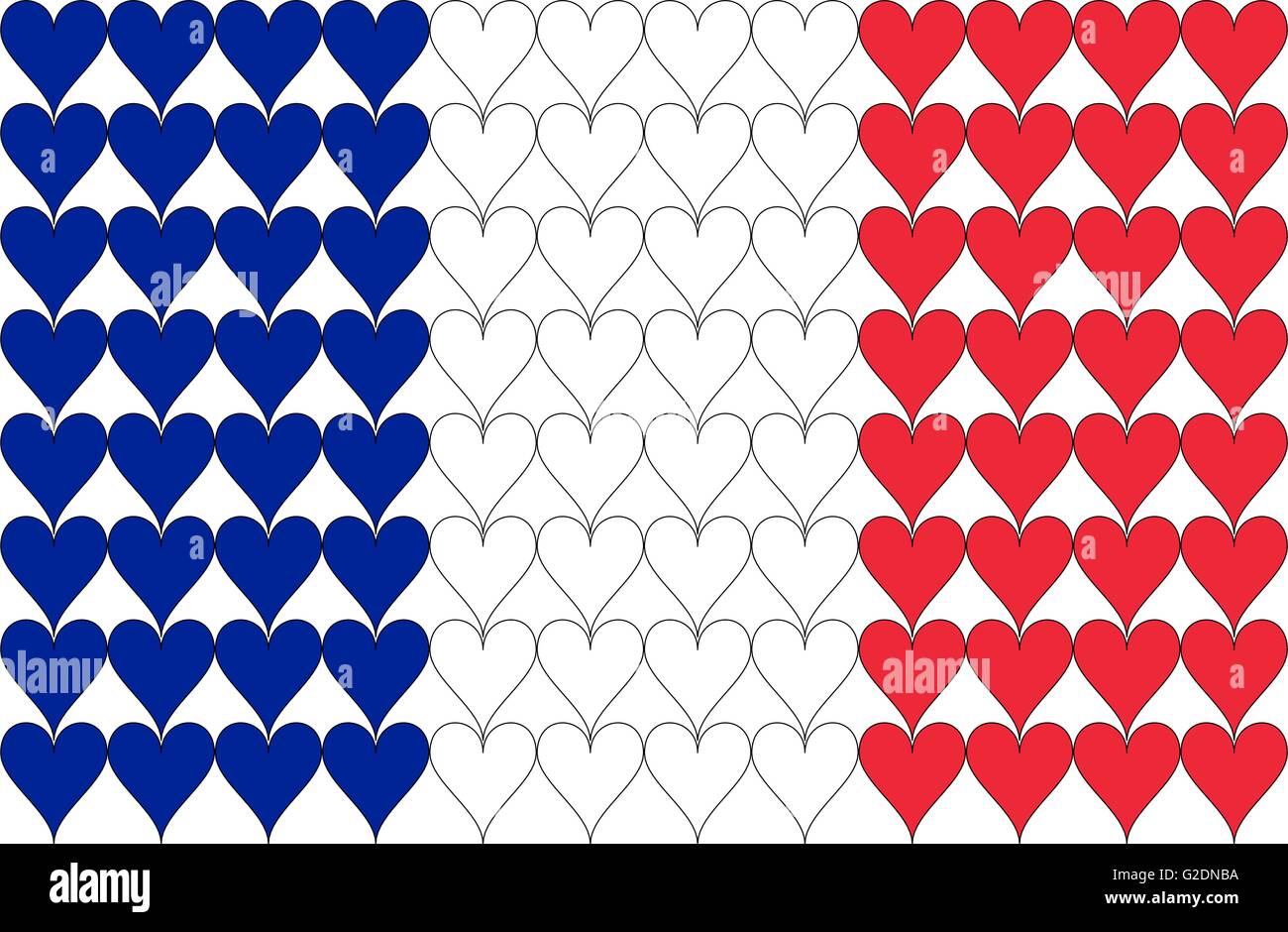The French flag in hearts, illustration Stock Vector Image & Art - Alamy