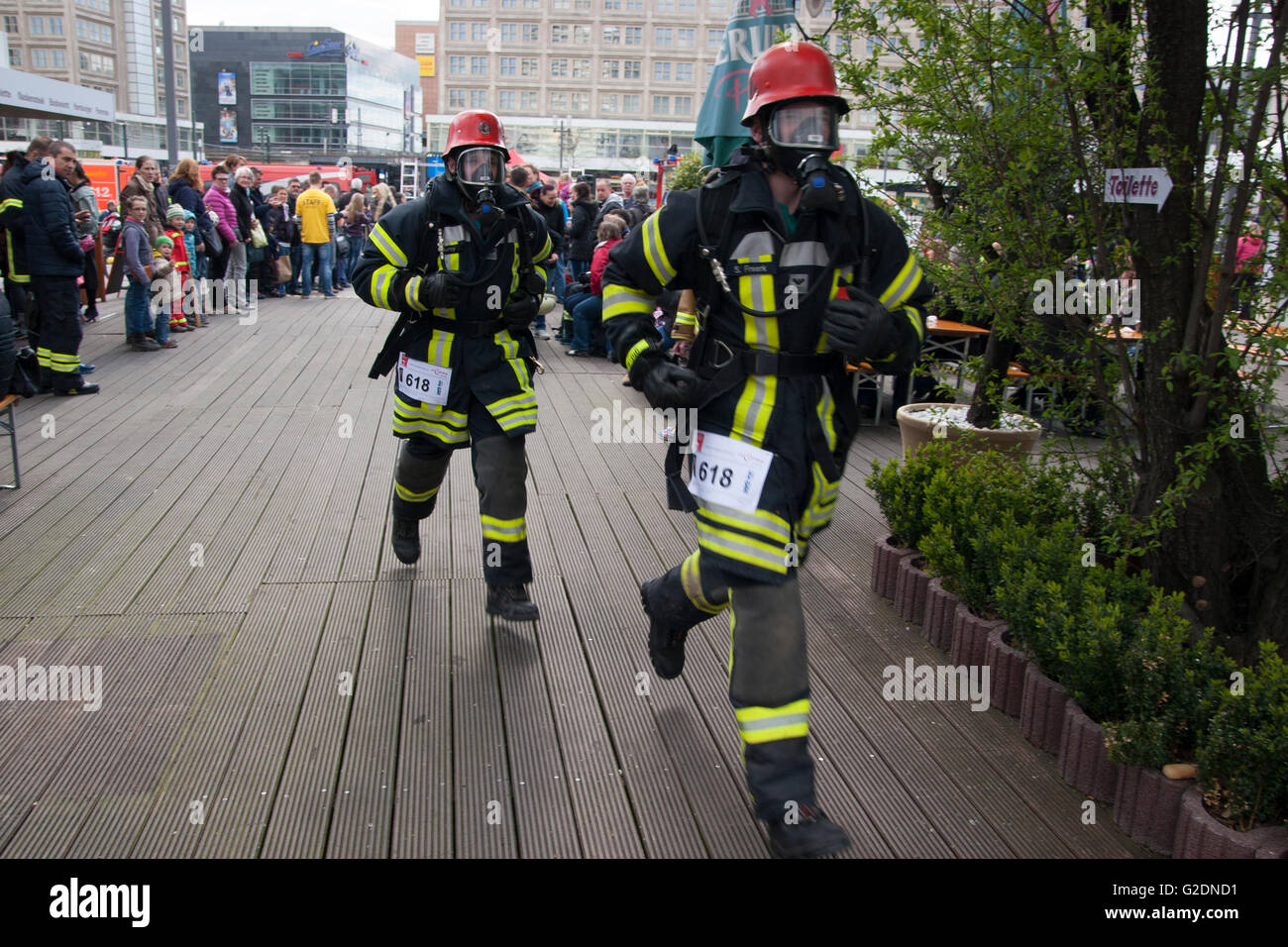 Berlin Firefighter Stairrun. Berlin, Germany. Two person teams from ...