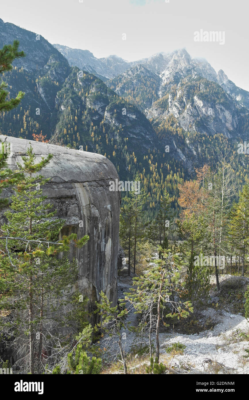 Old Bunker in the Landro Valley near Toblach/Dobbiaco - Italy Stock ...