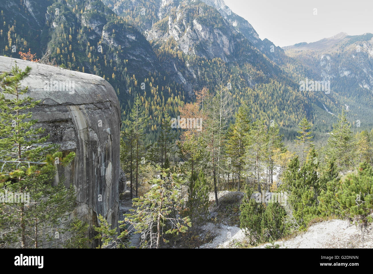 Old Bunker in the Landro Valley near Toblach/Dobbiaco - Italy Stock ...
