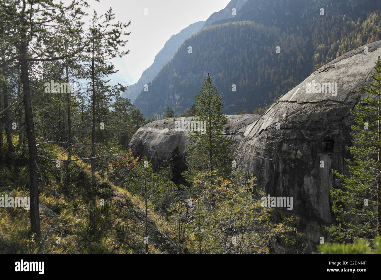 Old Bunker in the Landro Valley near Toblach/Dobbiaco - Italy Stock ...