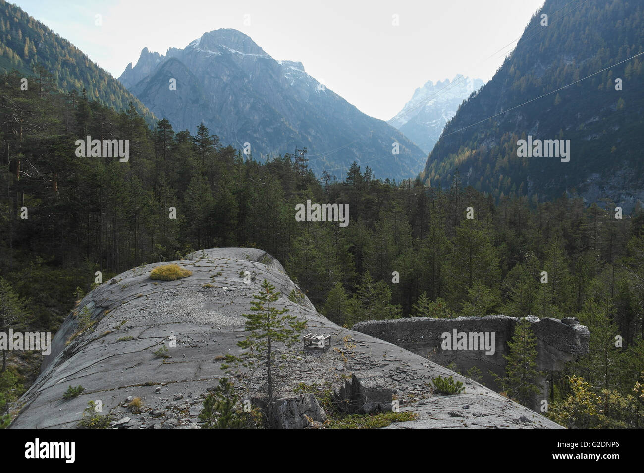 Old Bunker in the Landro Valley near Toblach/Dobbiaco - Italy Stock ...