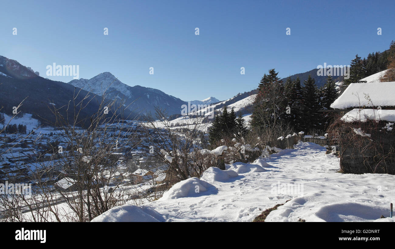 San Candido / Innichen in winter from above - Italy Stock Photo - Alamy