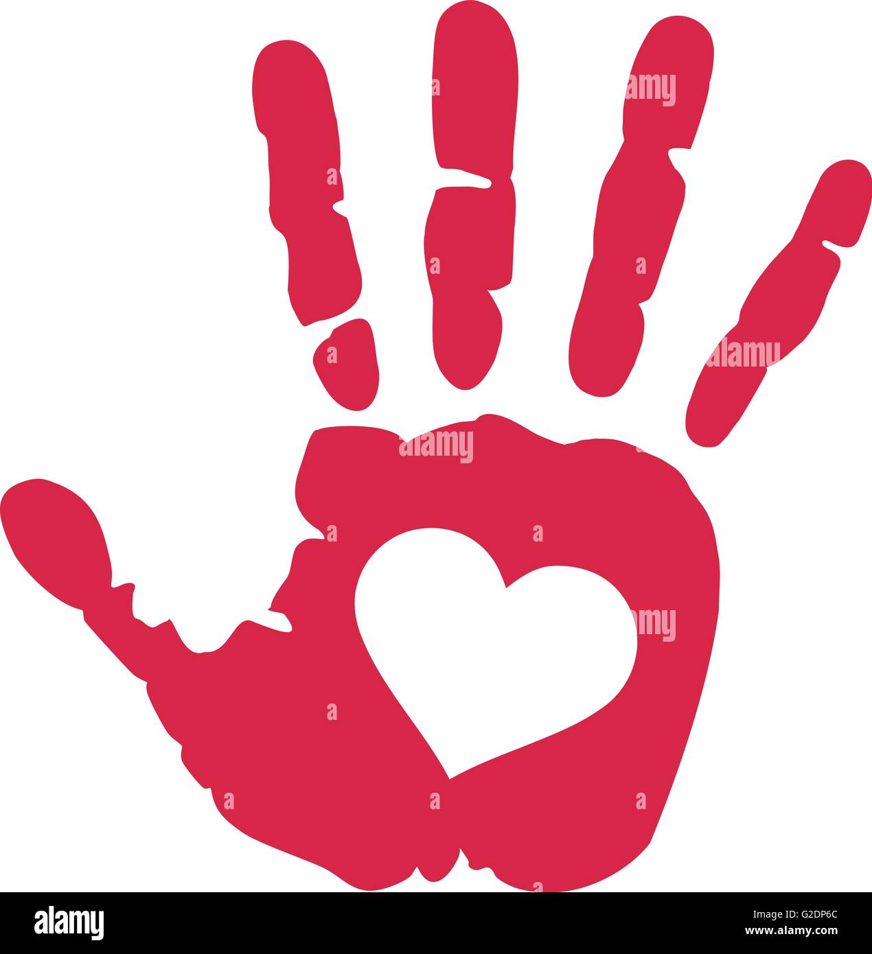 Handprint with heart hi-res stock photography and images - Alamy