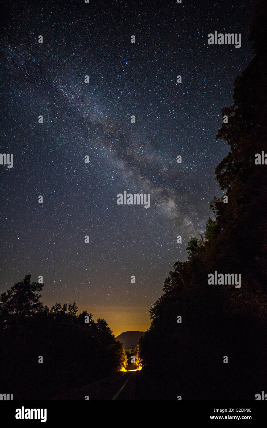 Milky Way over Route 30, Adirondack Mountains, Speculator New York ...