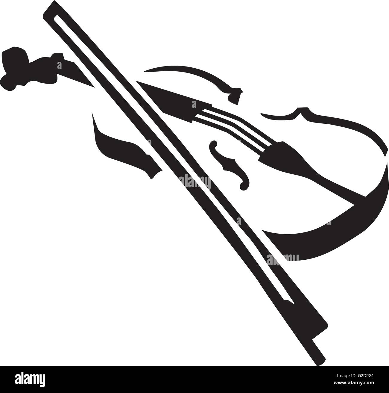 Violin with bow Stock Vector Image & Art - Alamy