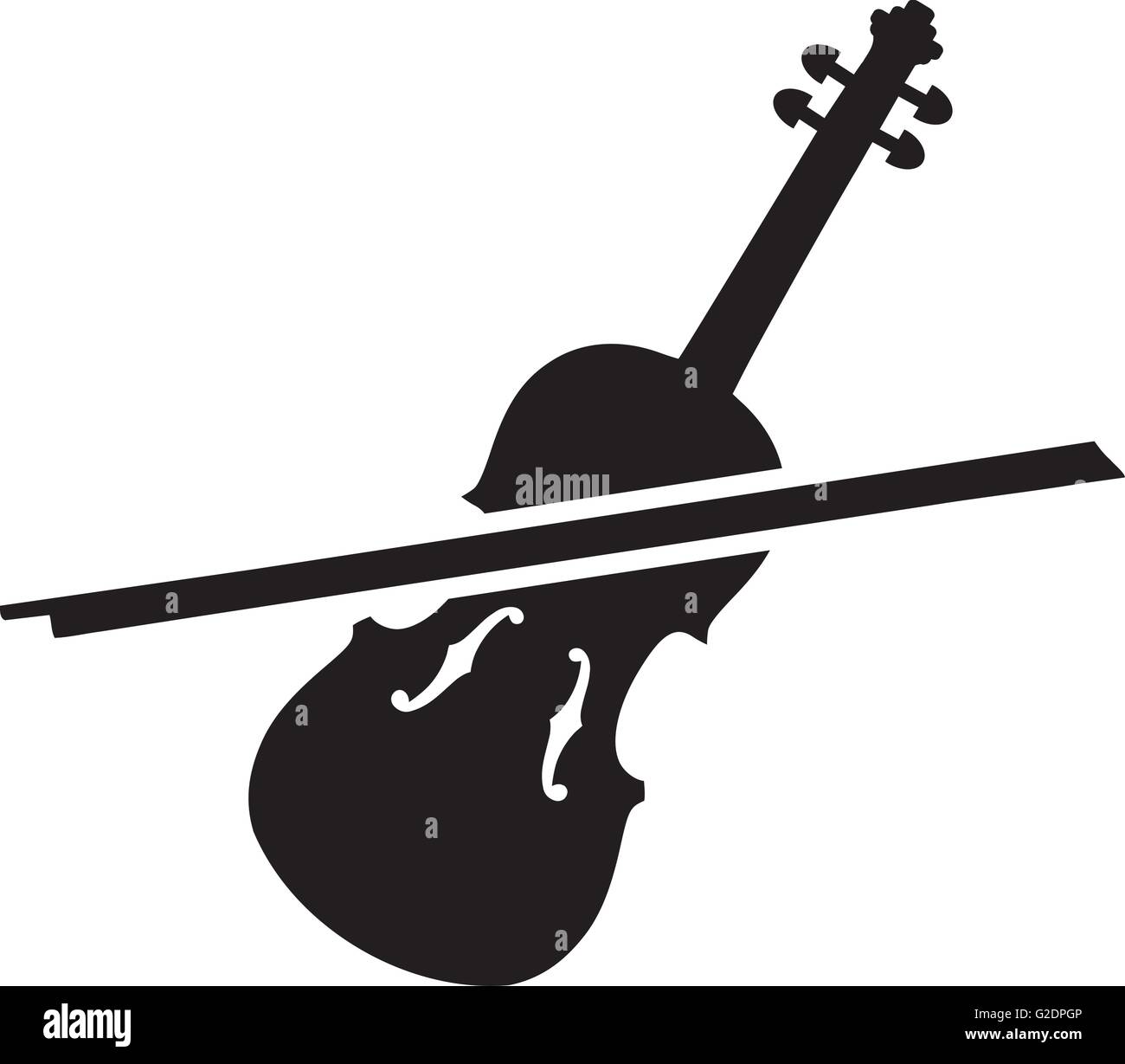 Violin with bow Stock Vector Image & Art - Alamy
