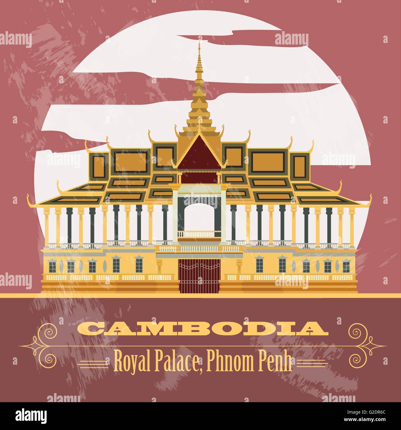 Buildings of the royal palace phnom penh Stock Vector Images - Alamy