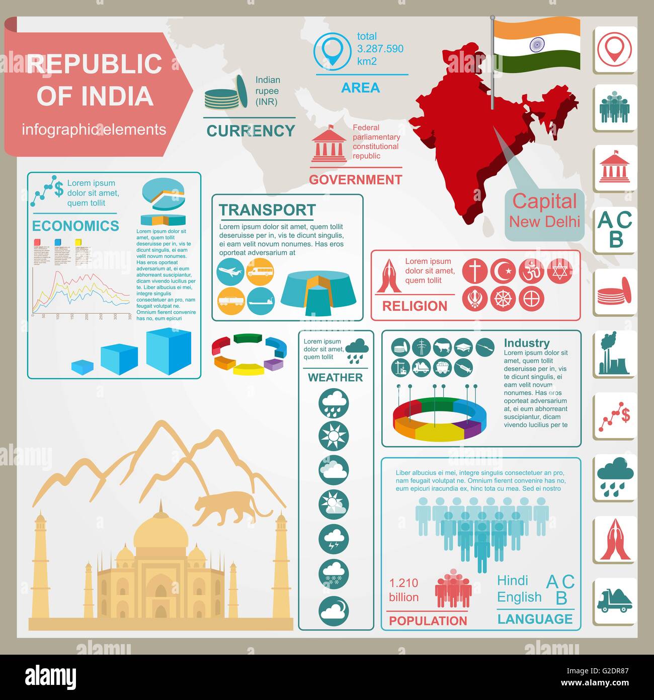 India map infographic hi-res stock photography and images - Alamy