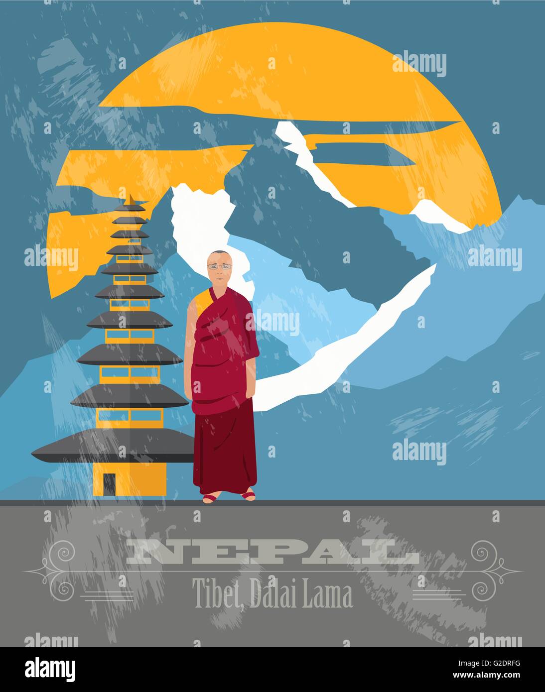 Nepal old building Stock Vector Images - Alamy