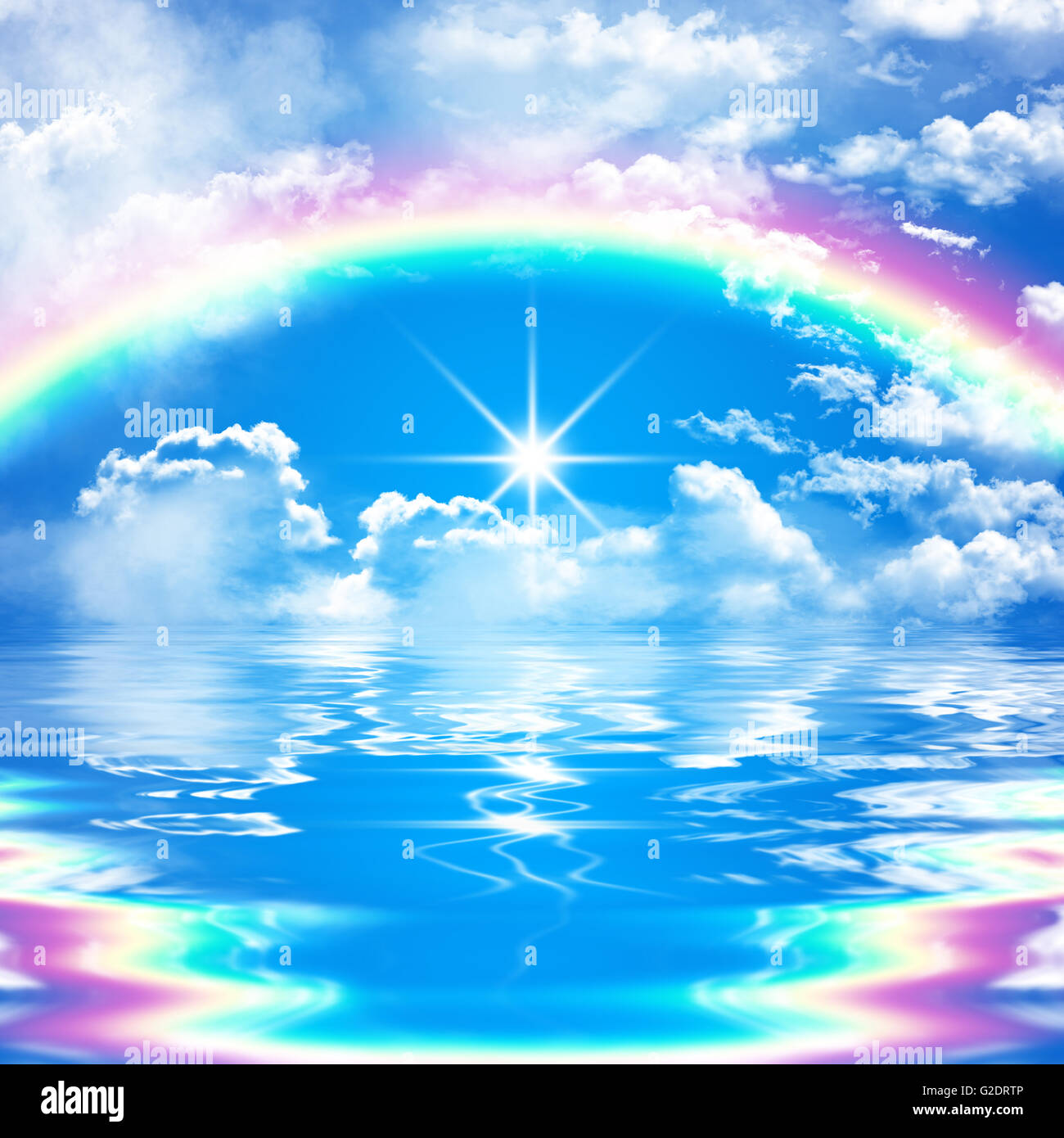 Romantic seascape scene rainbow on hi-res stock photography and images ...