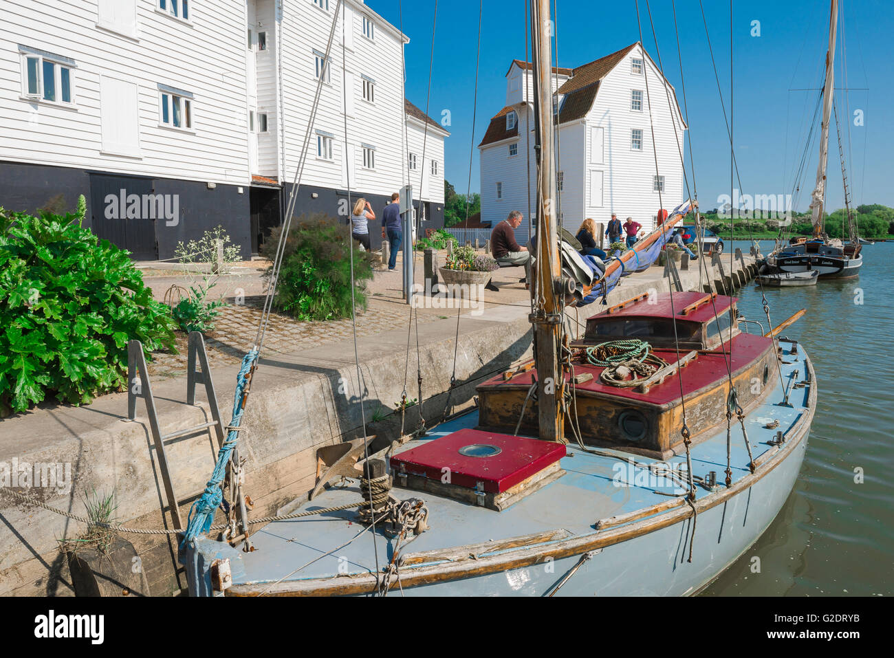 River Deben Suffolk, the waterfront in Woodbridge with the white ...
