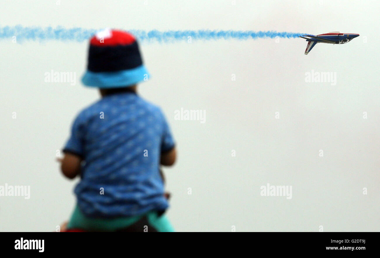 French air display team Dassault-Brequet perform during the American ...