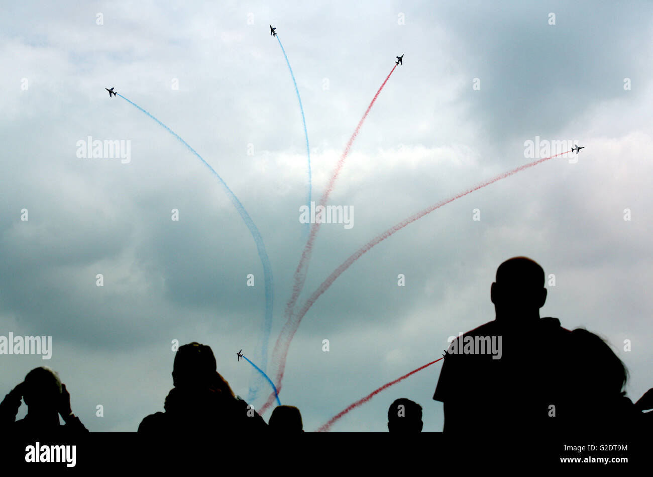 French air display team Dassault-Brequet perform during the American ...